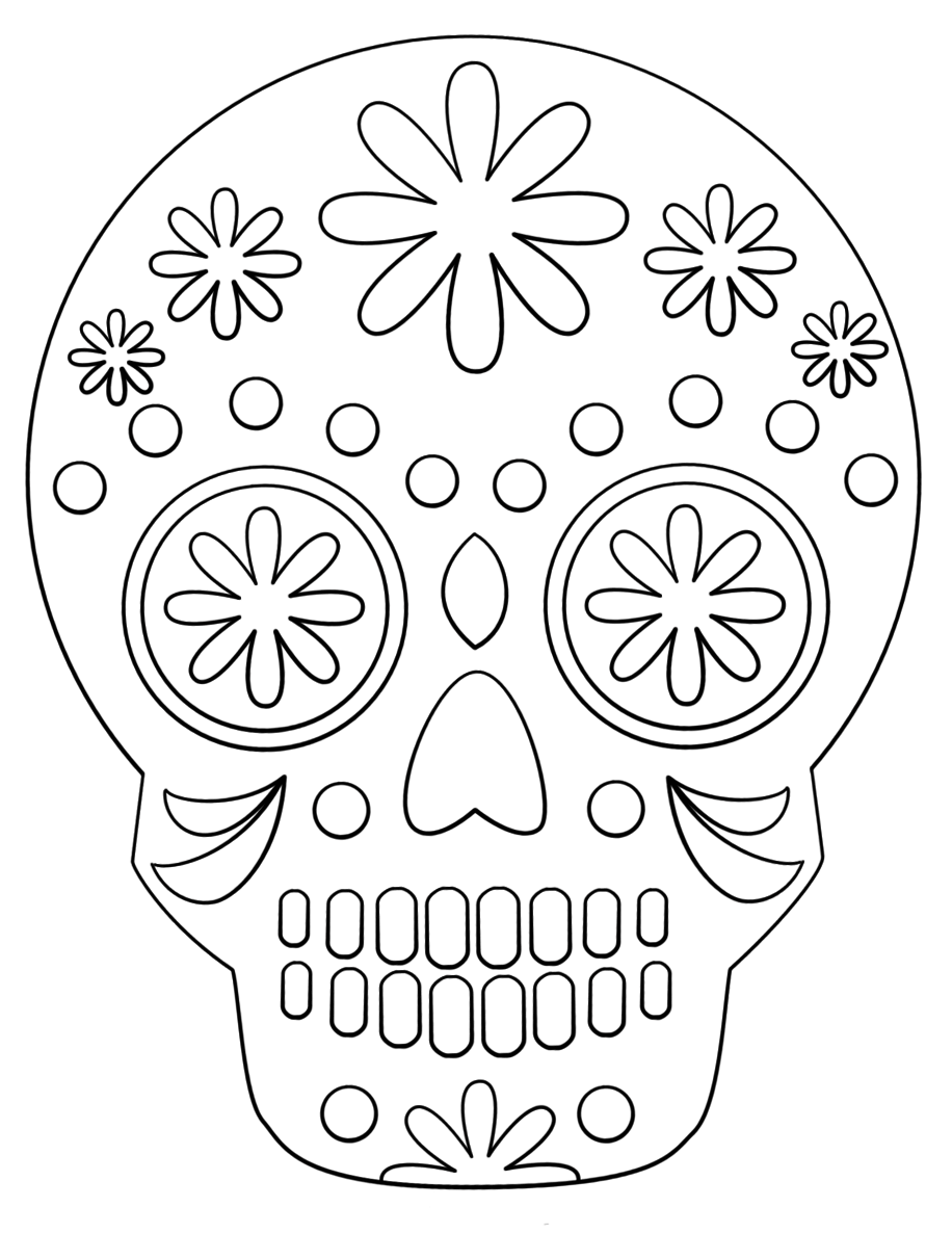Simple Sugar Skull Boyama Sayfası – Boyama Online