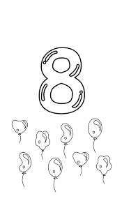 8 Rakamı (Sekiz) Boyama Sayfaları – Boyama Online
