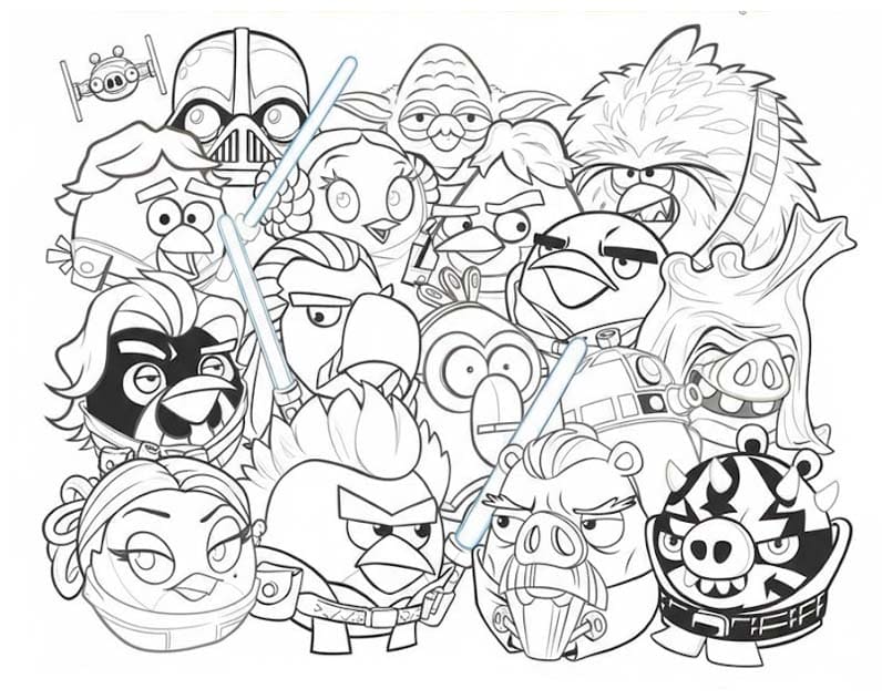 Görüntü Angry Birds basit Boyama Sayfası – Boyama Online