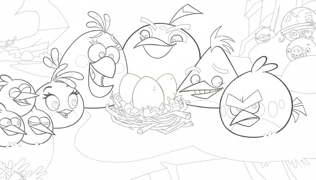 Görüntü Angry Birds kolay Boyama Sayfası – Boyama Online