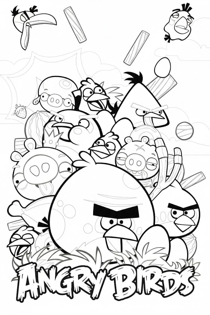 Görüntü Angry Birds yazdırılabilir Boyama Sayfası – Boyama Online