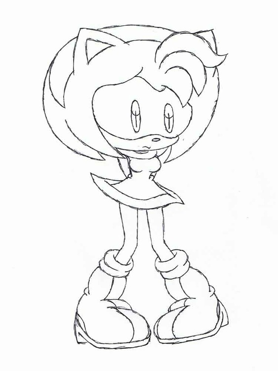 Üzgün Amy Rose Boyama Sayfası – Boyama Online