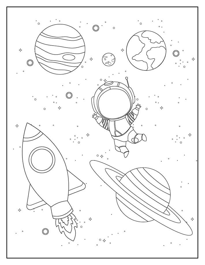 Astronot Ve Gezegenler Ile Uzay Gemisi Boyama Sayfasi Boyama Online ... Astronot Ve Gezegenler Ile Uzay Gemisi Boyama Sayfasi Boyama Online ...