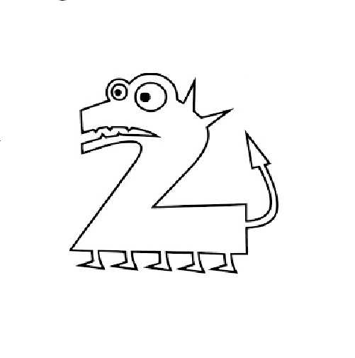 2 Rakamı (İki) Boyama Sayfaları – Boyama Online