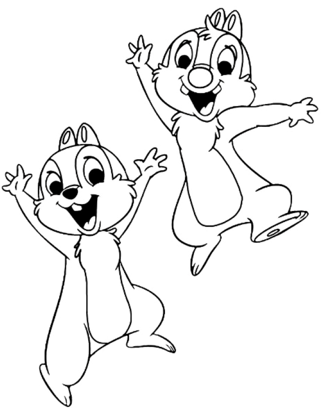 Chip ve Dale tezahürat Boyama Sayfası – Boyama Online