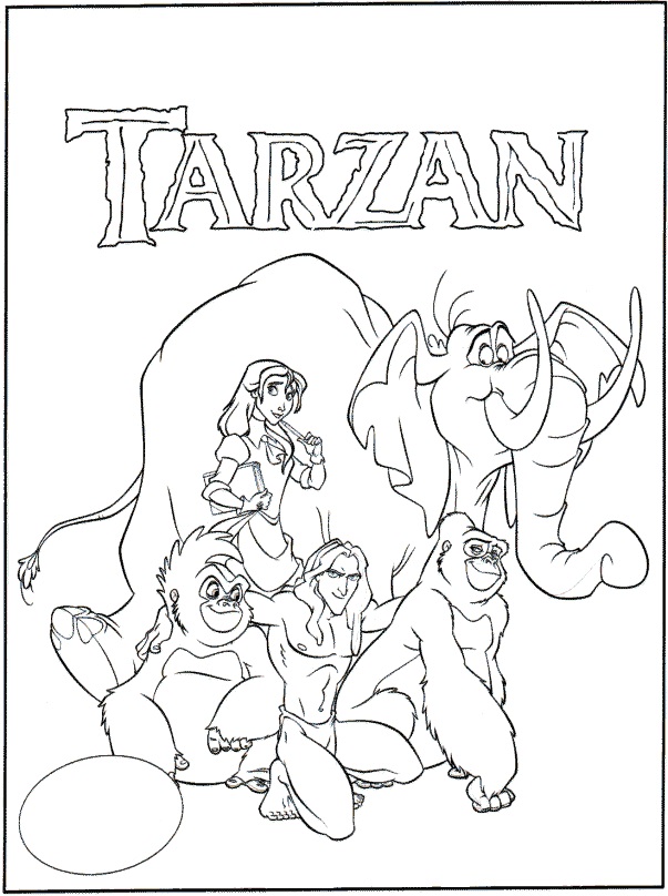 Disney Tarzan Boyama Sayfası – Boyama Online