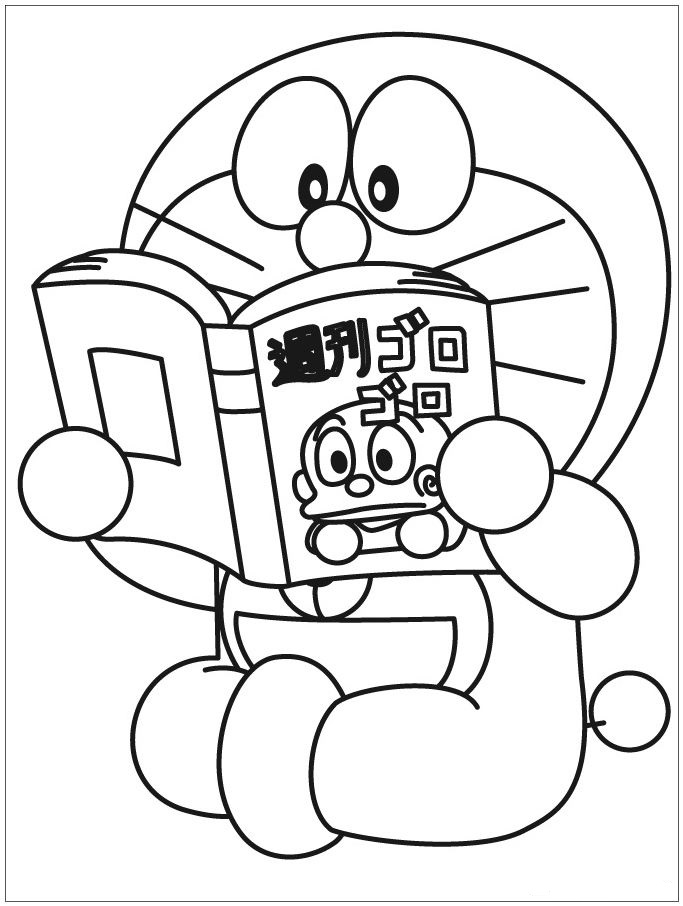 Doraemon Okuma Kitabı Boyama Sayfası – Boyama Online