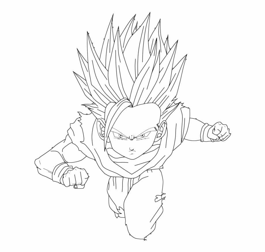 Gohan Uçan Boyama Sayfası – Boyama Online