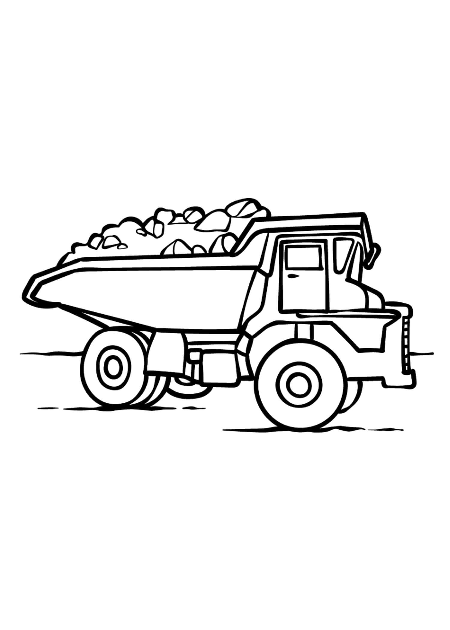 Güzel Damperli Kamyon Boyama Sayfası – Boyama Online