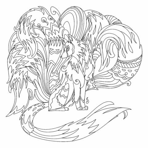 Güzel Kitsune Boyama Sayfası – Boyama Online