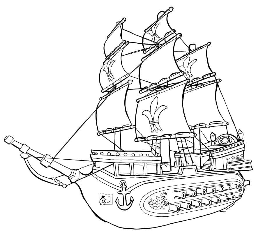 Korsan Gemisi Boyama Sayfaları – Boyama Online