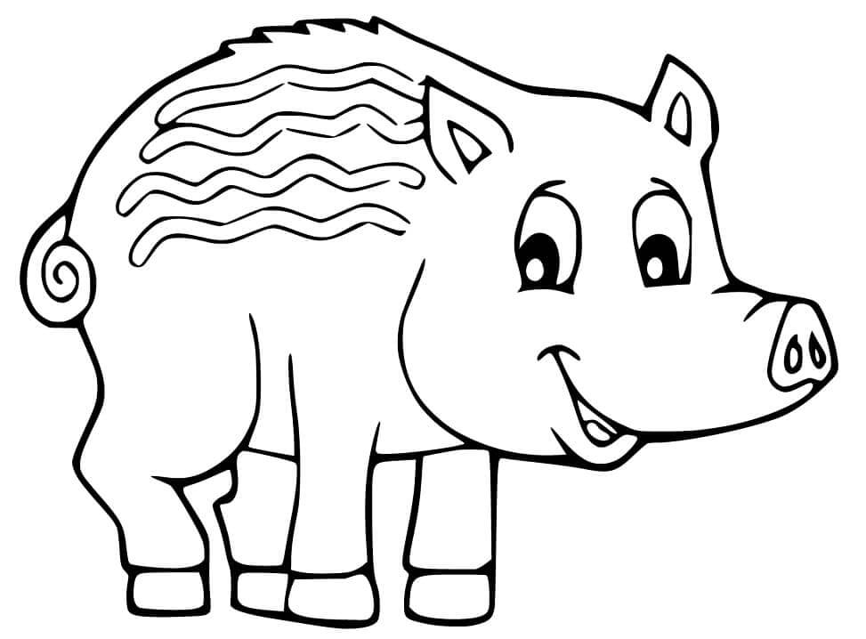Yaban Domuzu çizim Boyama Sayfası – Boyama Online