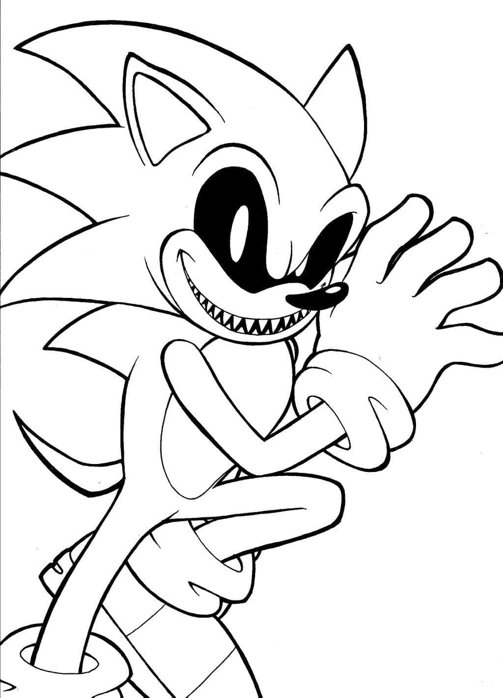 Kötü Sonic Exe Boyama Sayfası – Boyama Online