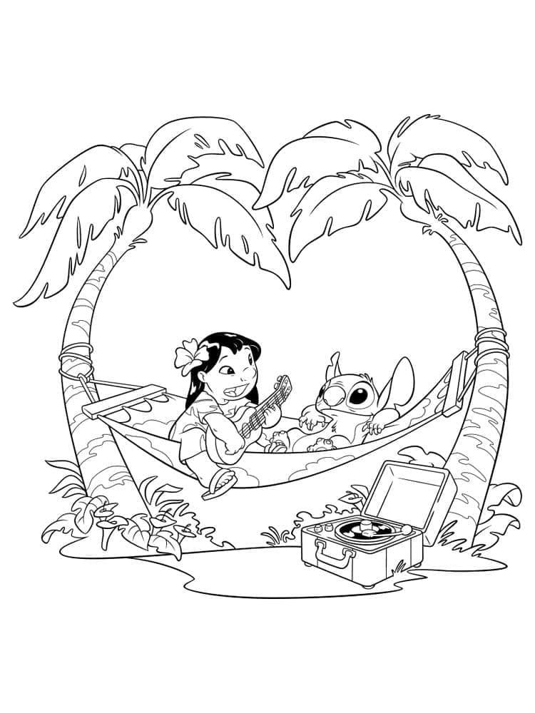 Lilo Ve Dikiş Rahatlatıcı Boyama Sayfası – Boyama Online