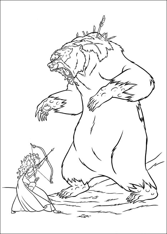 Merida Mor'du ile Dövüşüyor Boyama Sayfası – Boyama Online