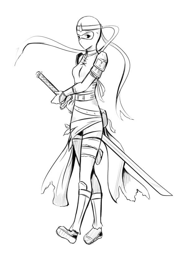 Ninja Roblox Kadın Boyama Sayfası – Boyama Online