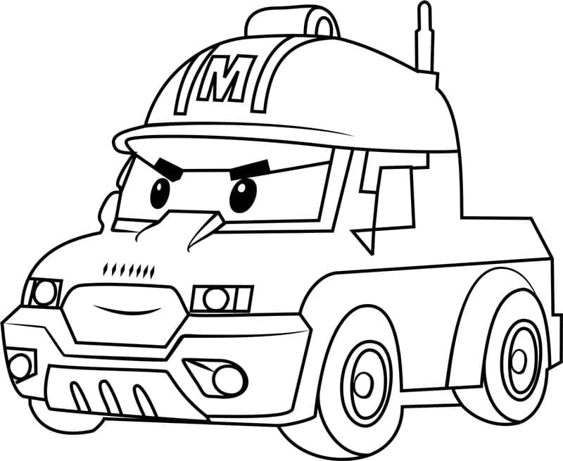Robocar Poli'den Mark Boyama Sayfası – Boyama Online