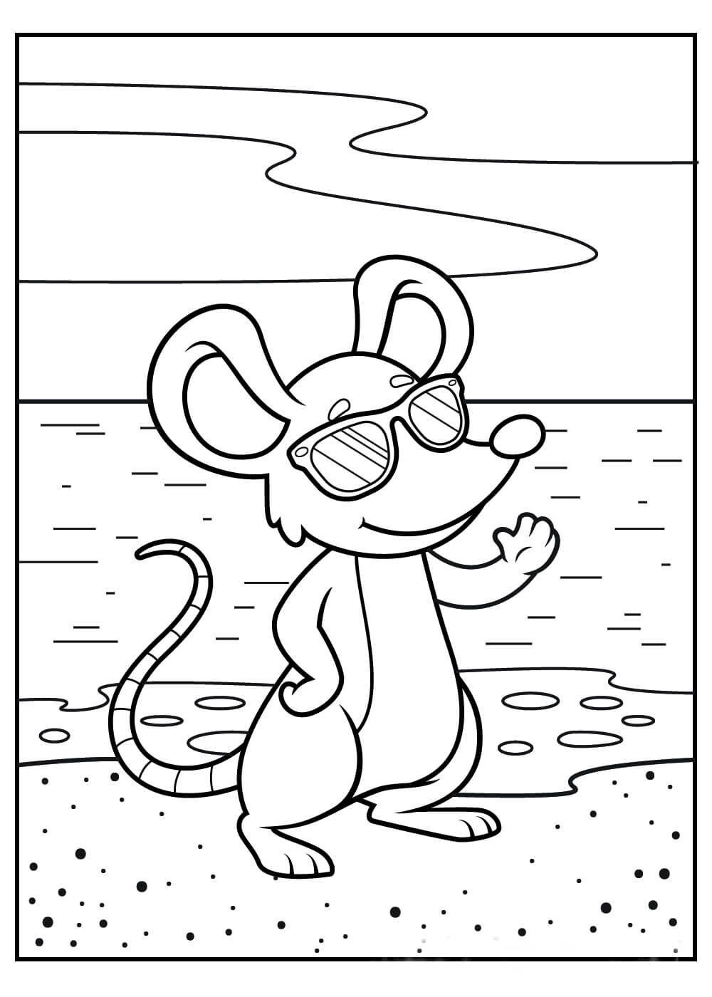 Sahilde Fare Boyama Sayfası – Boyama Online