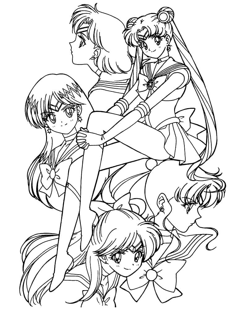 Sailor Moon dan Denizciler Boyama Sayfas Boyama Online