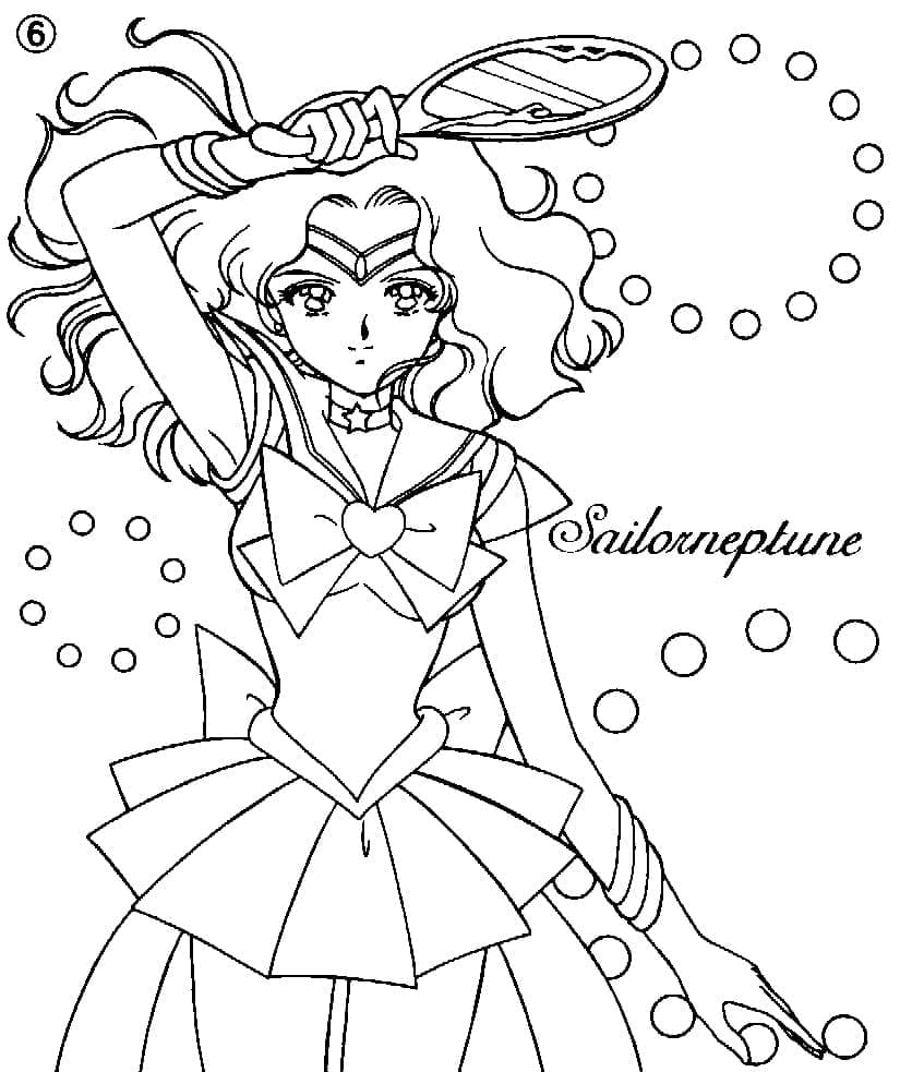 Sailor Moon'dan Sailor Neptün Boyama Sayfası – Boyama Online