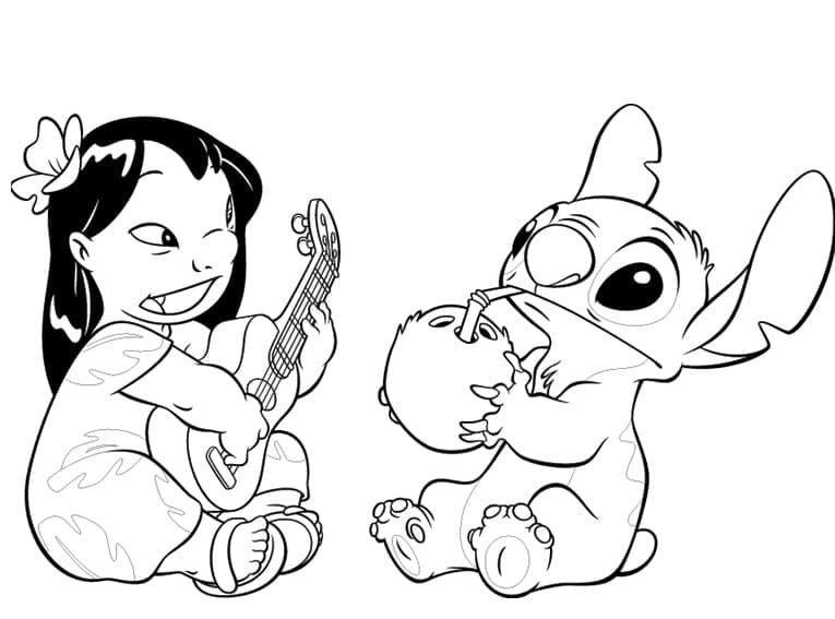 Sevimli Lilo ve Stitch Boyama Sayfası – Boyama Online