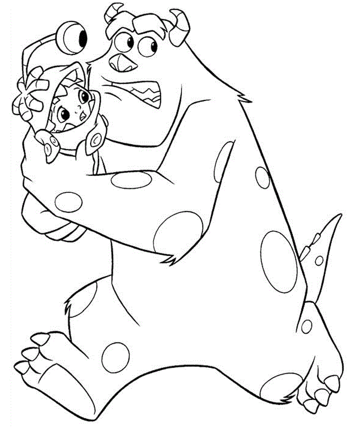 Sullivan ve Boo Koşuyor Boyama Sayfası – Boyama Online