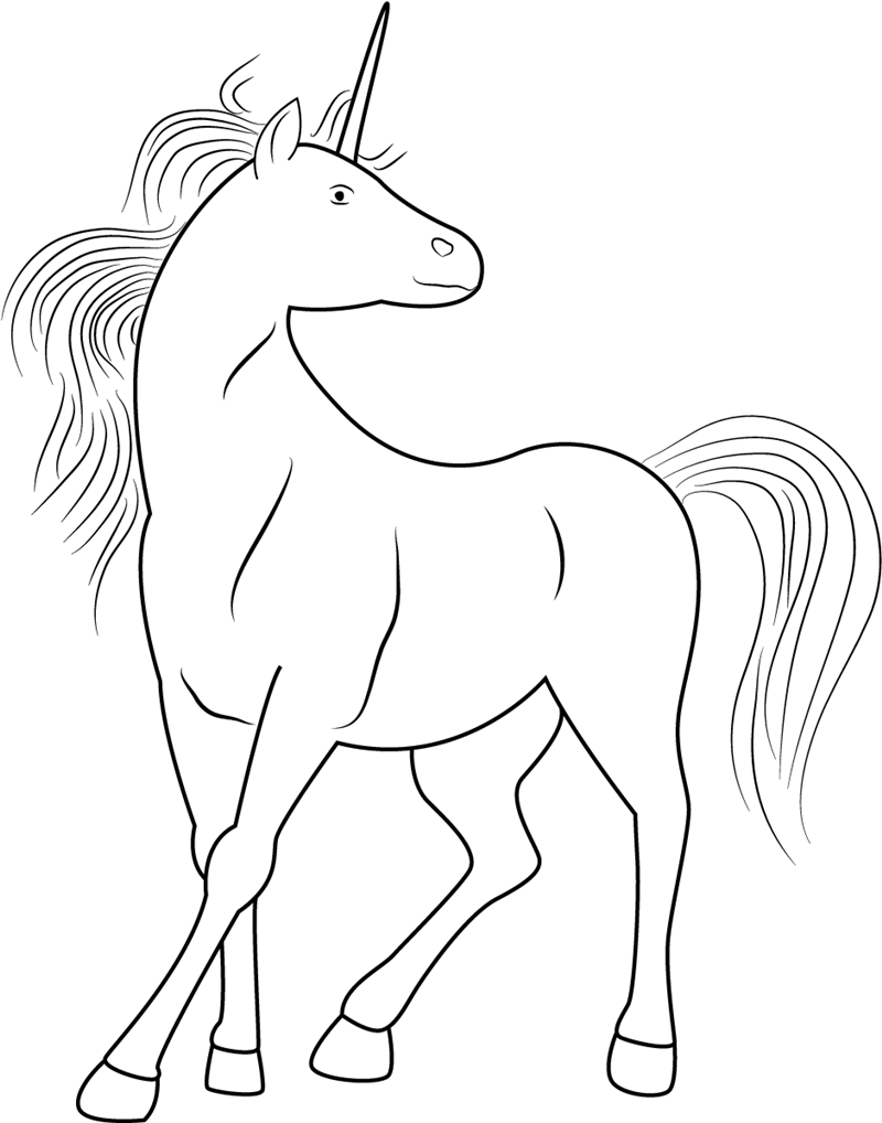 Unicorn (Tek boynuzlu at) Boyama Sayfaları – Boyama Online