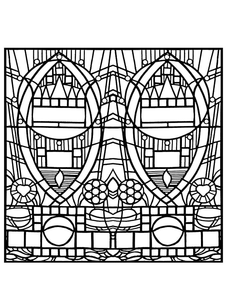 Vitray Tasarımı Boyama Sayfası – Boyama Online