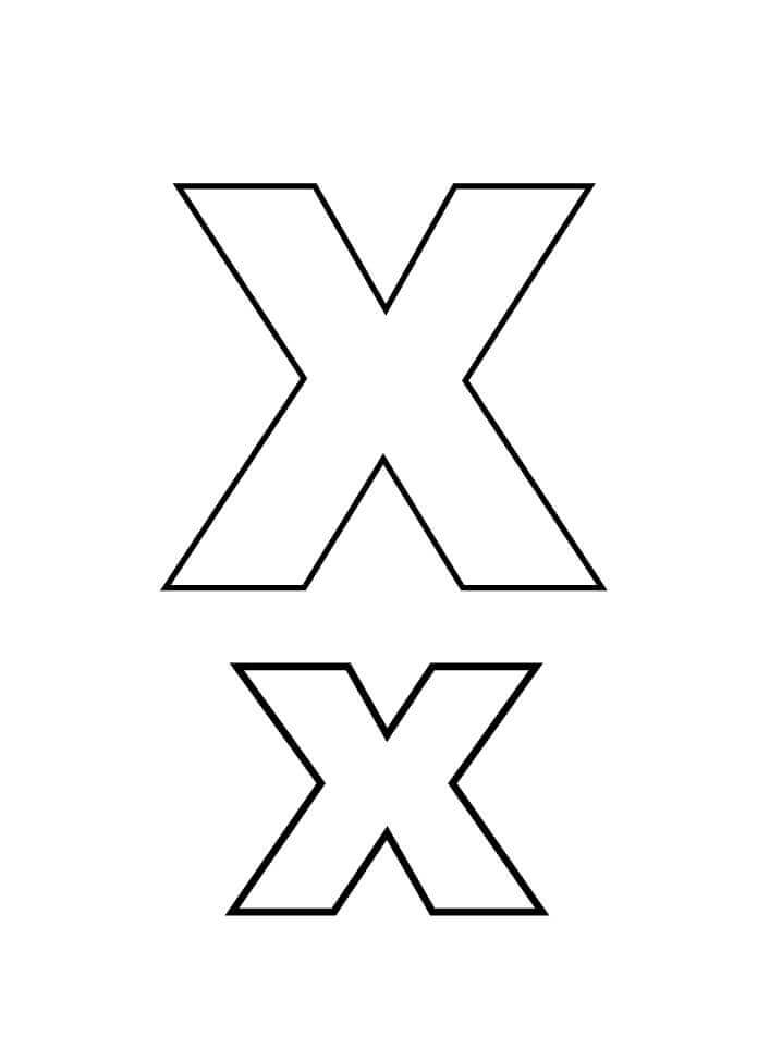 X Harfi Boyama Sayfaları – Boyama Online