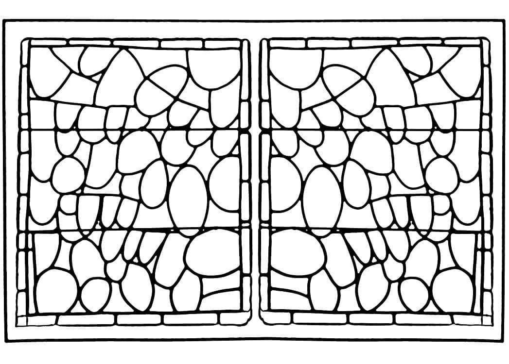 Yazdırılabilir Vitray Pencere Boyama Sayfası – Boyama Online